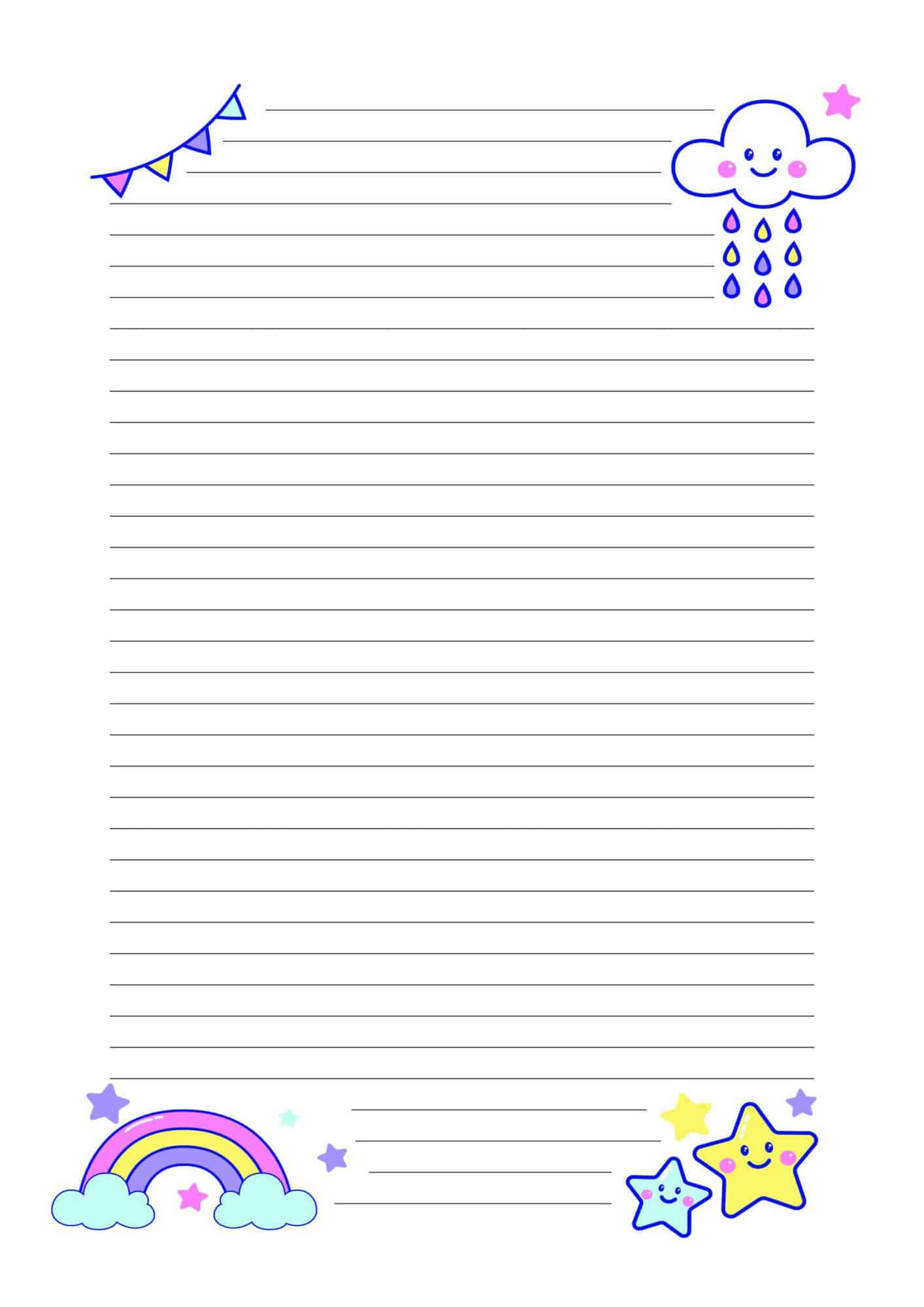 Cute Lined Paper Printable (13 Free Designs) | The Pink Craft Box