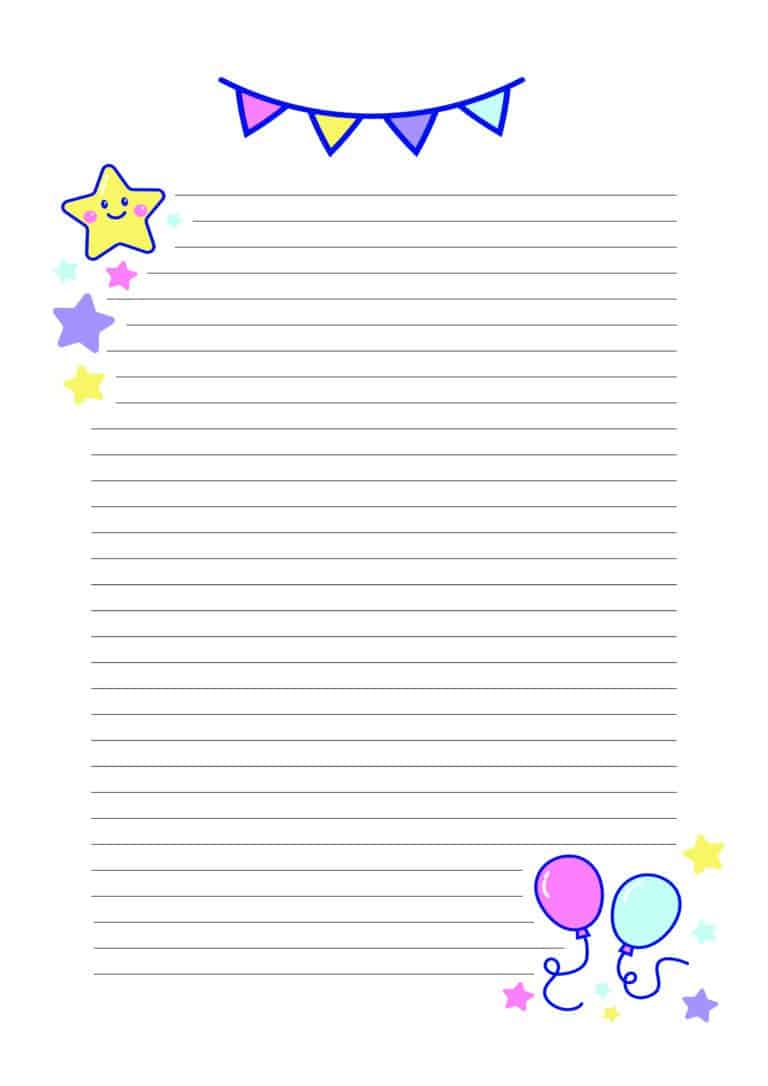 Cute Lined Paper Printable (13 Free Designs) | The Pink Craft Box