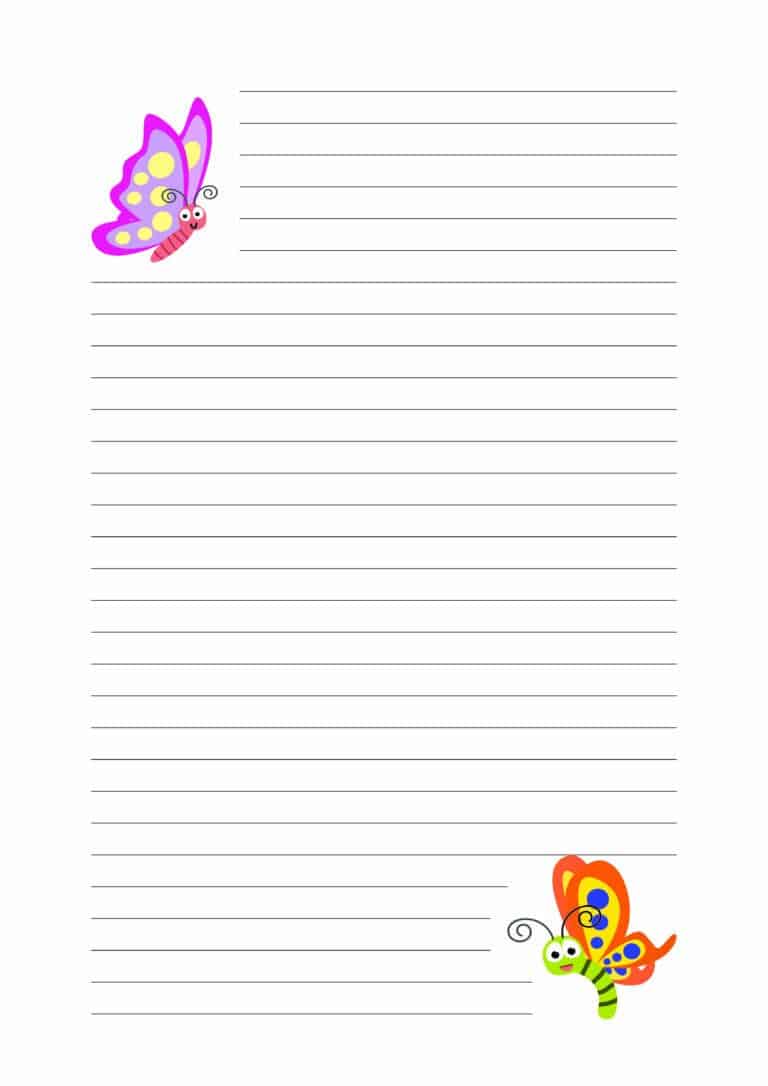 Cute Lined Paper Printable (13 Free Designs) | The Pink Craft Box