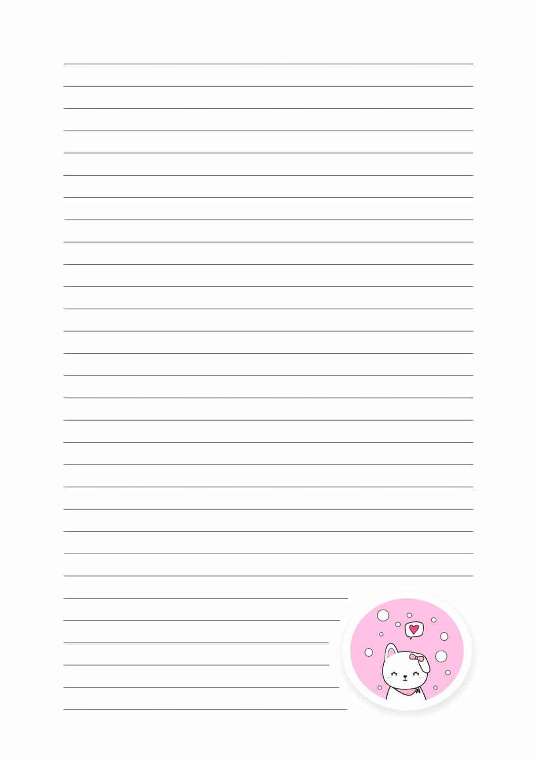Cute Lined Paper Printable (13 Free Designs) | The Pink Craft Box