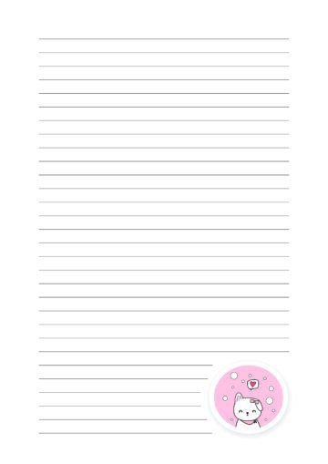 Cute Lined Paper Printable (13 Free Designs) | The Pink Craft Box