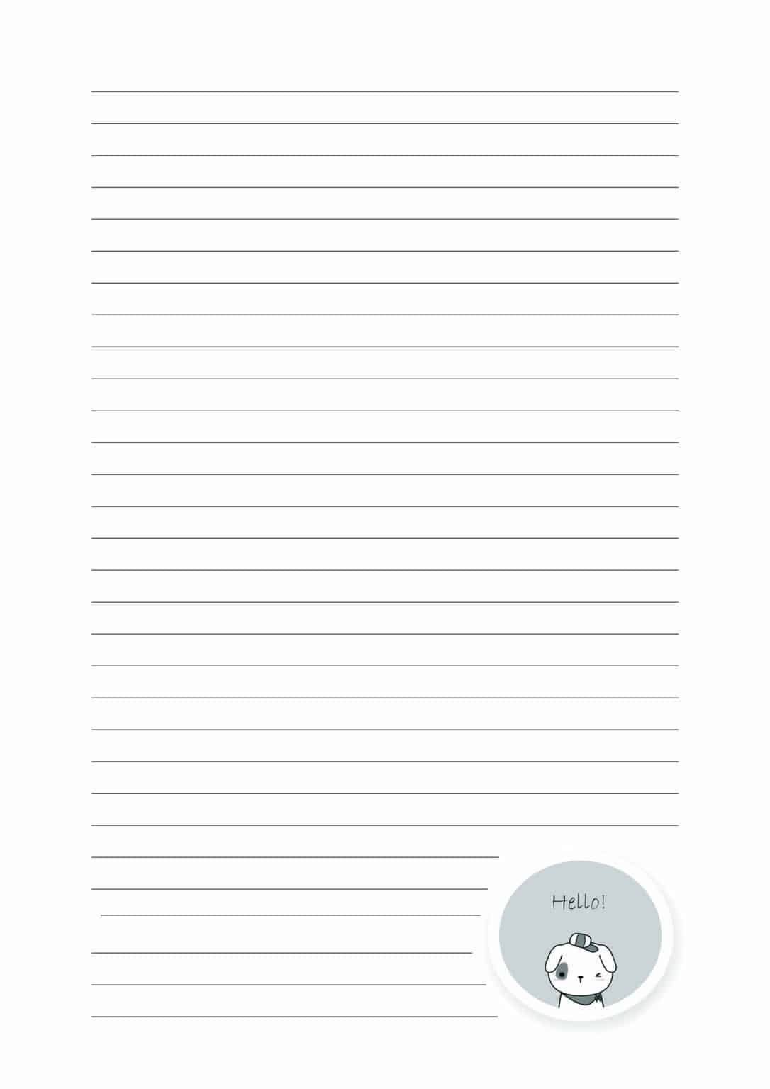 Cute Lined Paper Printable (13 Free Designs) | The Pink Craft Box