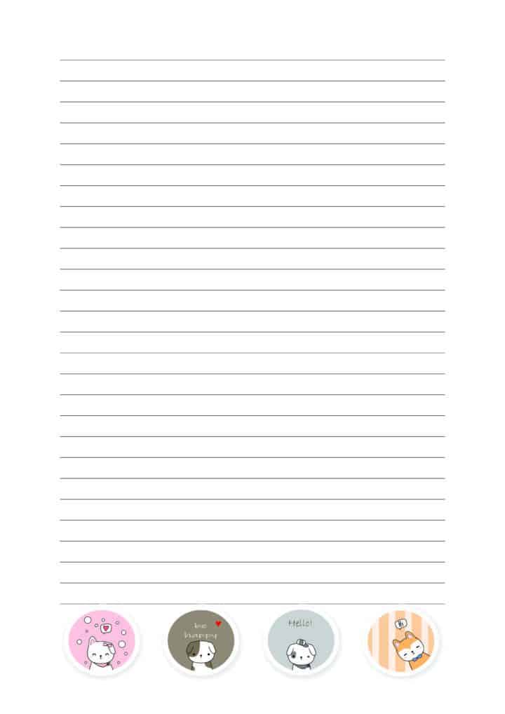 Cute Lined Paper Printable (13 Free Designs) | The Pink Craft Box