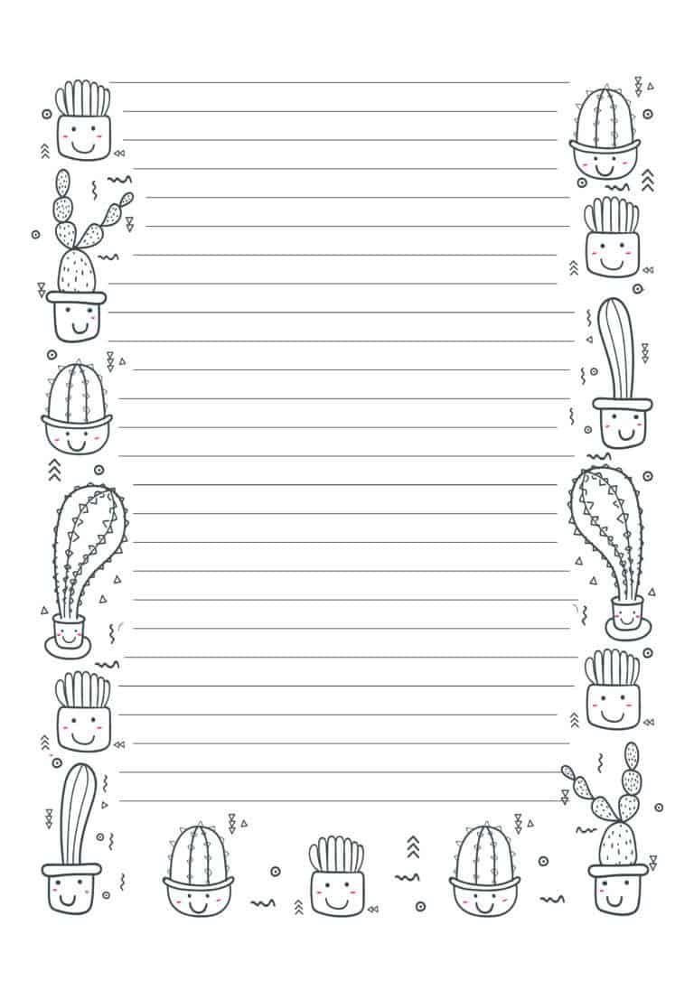 Cute Lined Paper Printable (13 Free Designs) | The Pink Craft Box