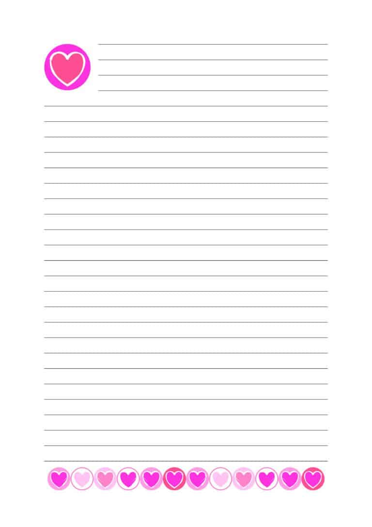 Cute Lined Paper Printable (13 Free Designs) | The Pink Craft Box