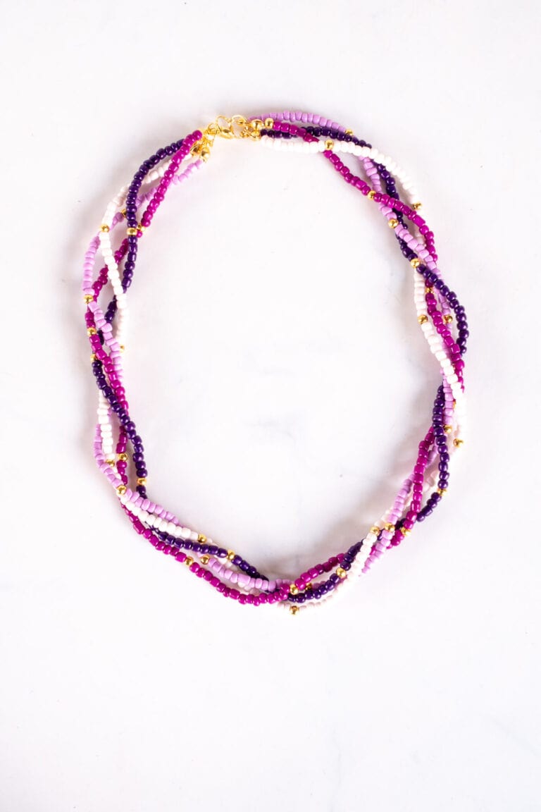 How to Make a Multi Strand Beaded Necklace | The Pink Craft Box