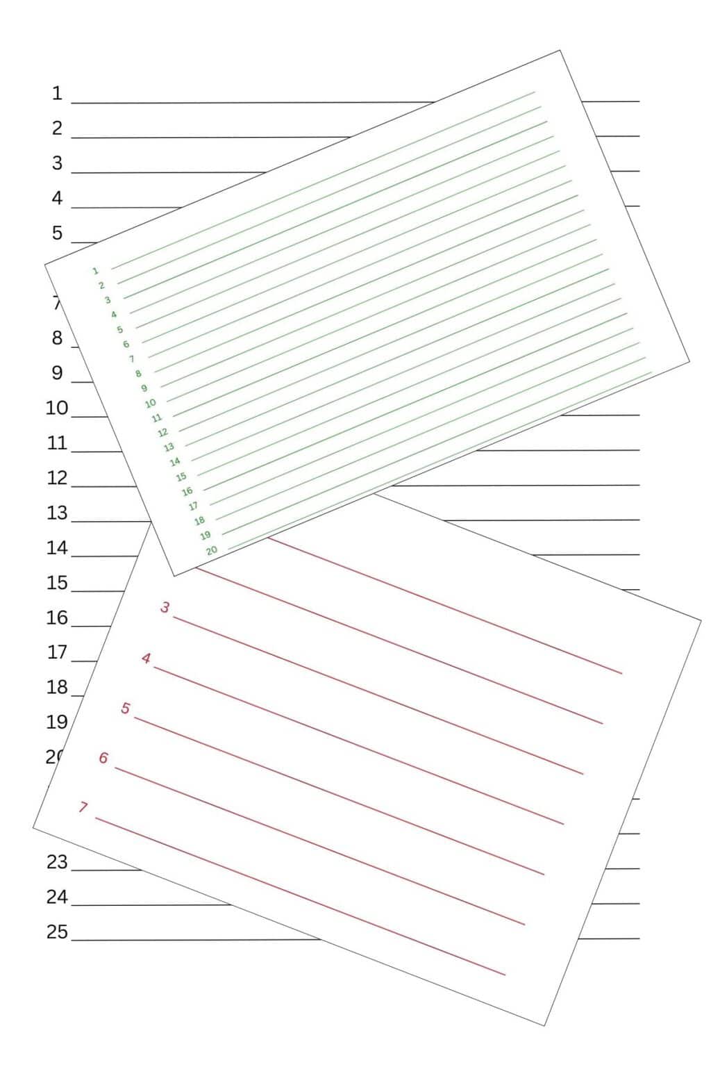 Numbered Lined Paper Printable Templates (Free PDF) | The Pink Craft Box