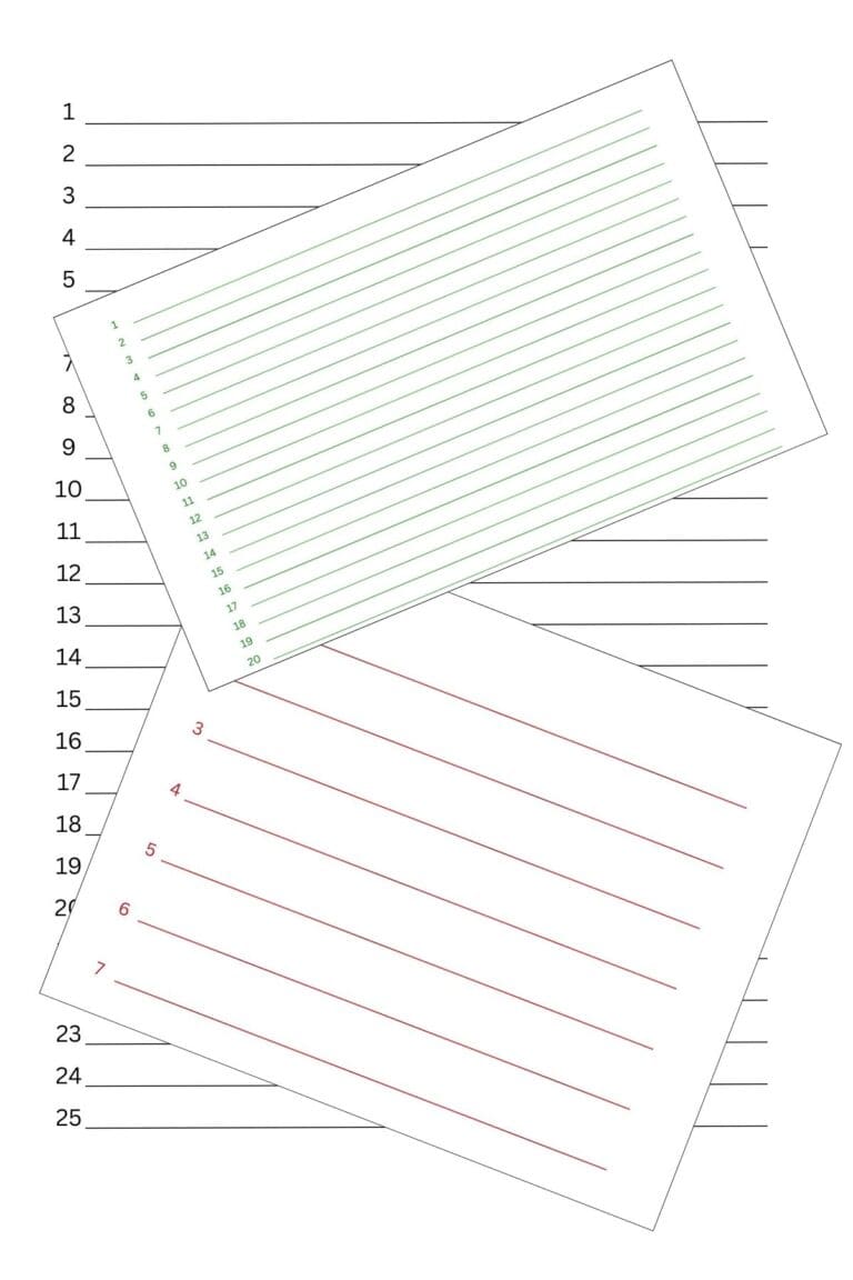 Numbered Lined Paper Printable Templates (Free PDF) | The Pink Craft Box