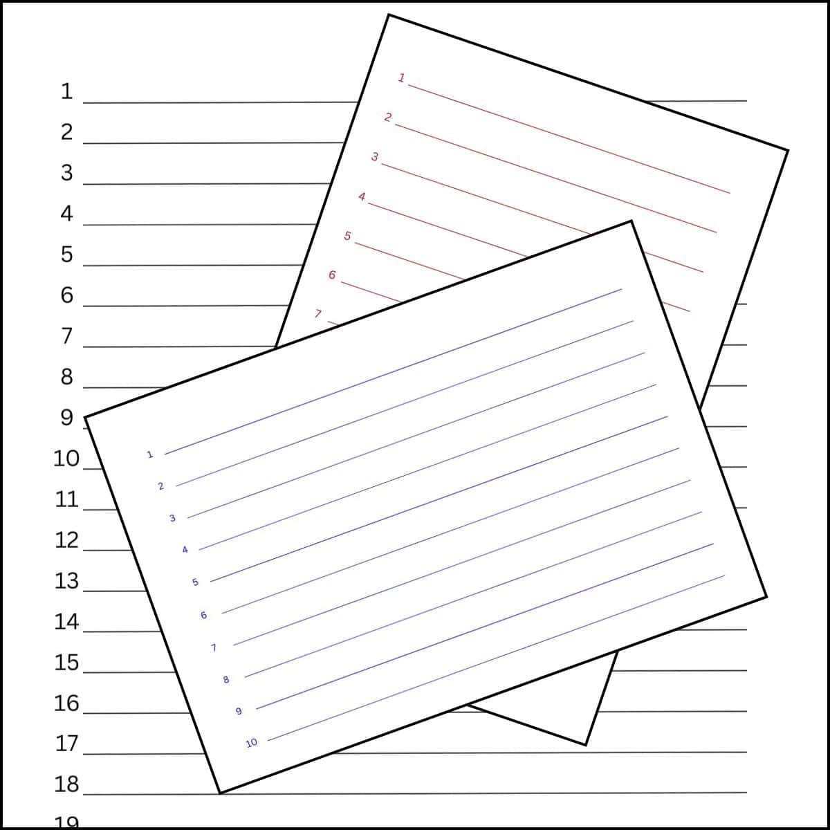 Numbered Lined Paper Printable Templates (Free PDF) | The Pink Craft Box