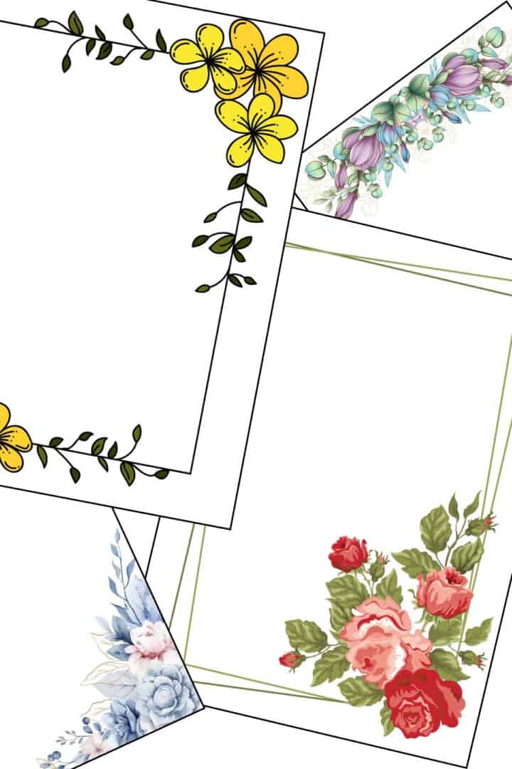 Printable Floral Borders (Free Templates) | The Pink Craft Box