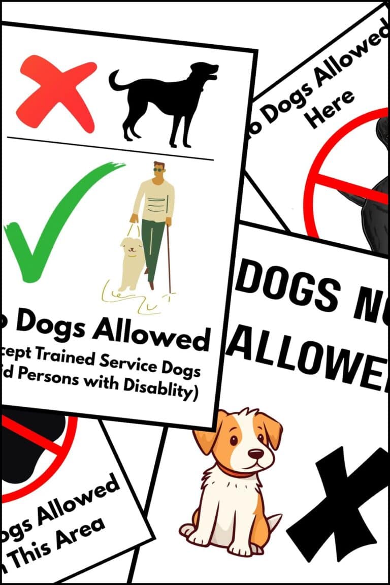 Printable No Dogs Allowed Sign (Free Designs) | The Pink Craft Box