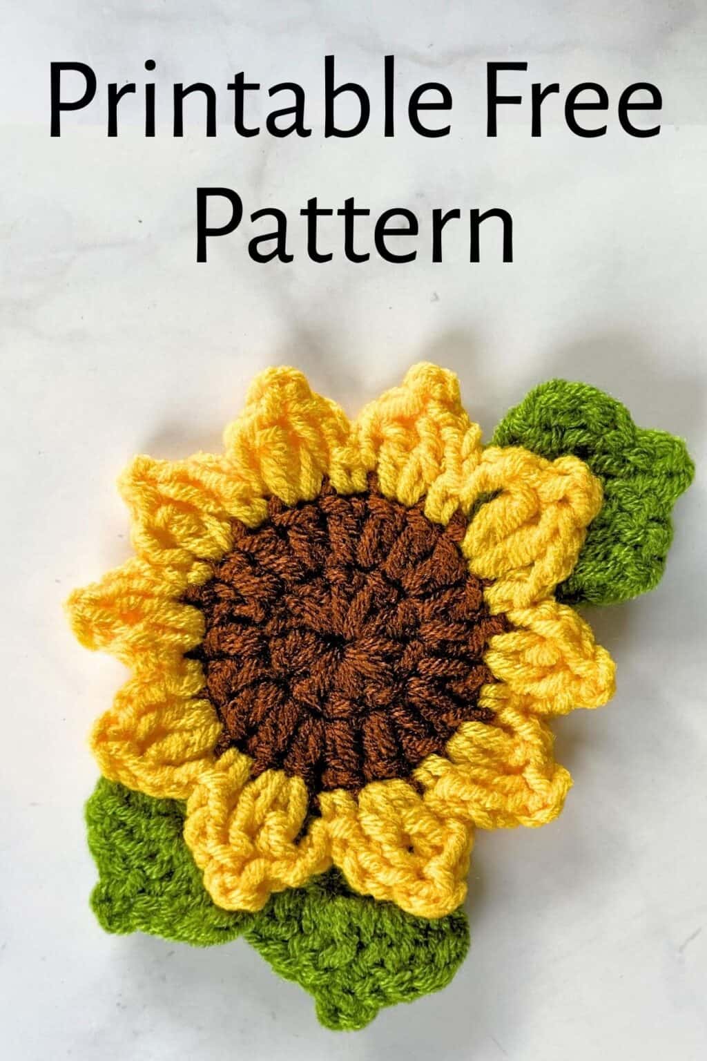 Crochet Sunflower Applique (Free Pattern) | The Pink Craft Box