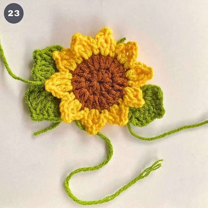 Crochet Sunflower Applique (Free Pattern) | The Pink Craft Box