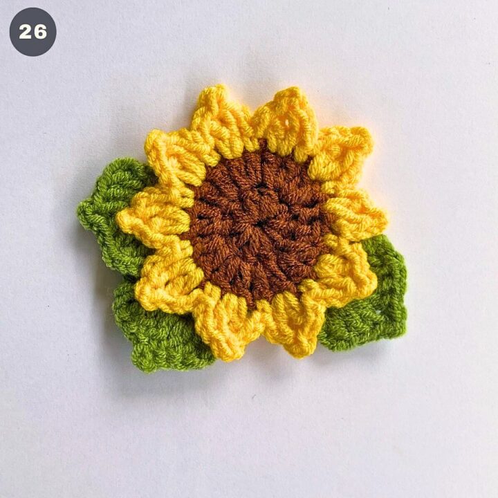 Crochet Sunflower Applique (Free Pattern) | The Pink Craft Box