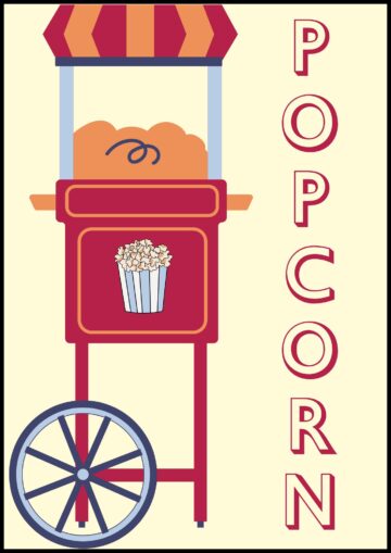Free Printable Popcorn Sign (11 Designs) | The Pink Craft Box