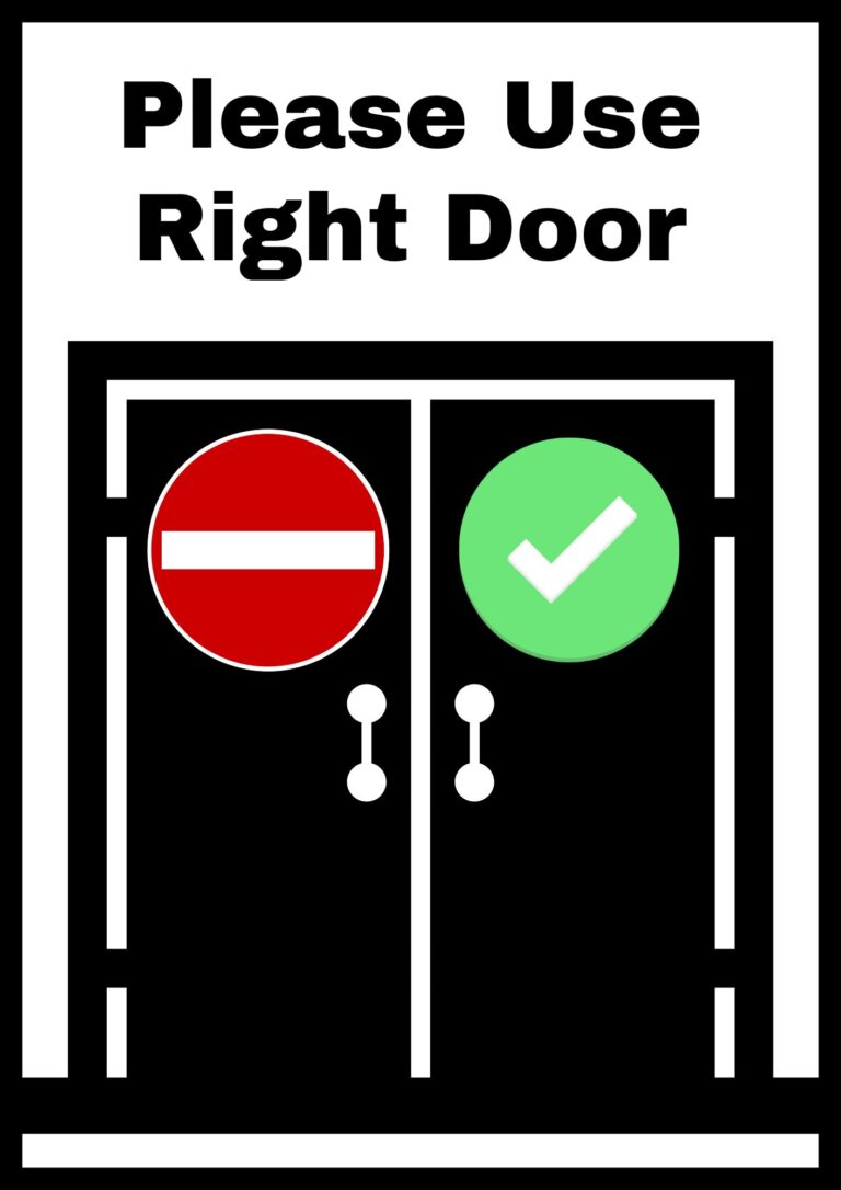 Please Use Other Door Printable Sign (15 Free Templates) | The Pink ...