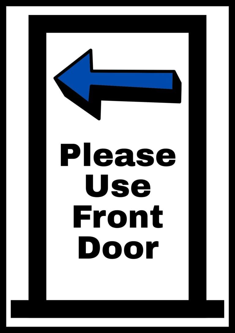 Please Use Other Door Printable Sign (15 Free Templates) | The Pink ...