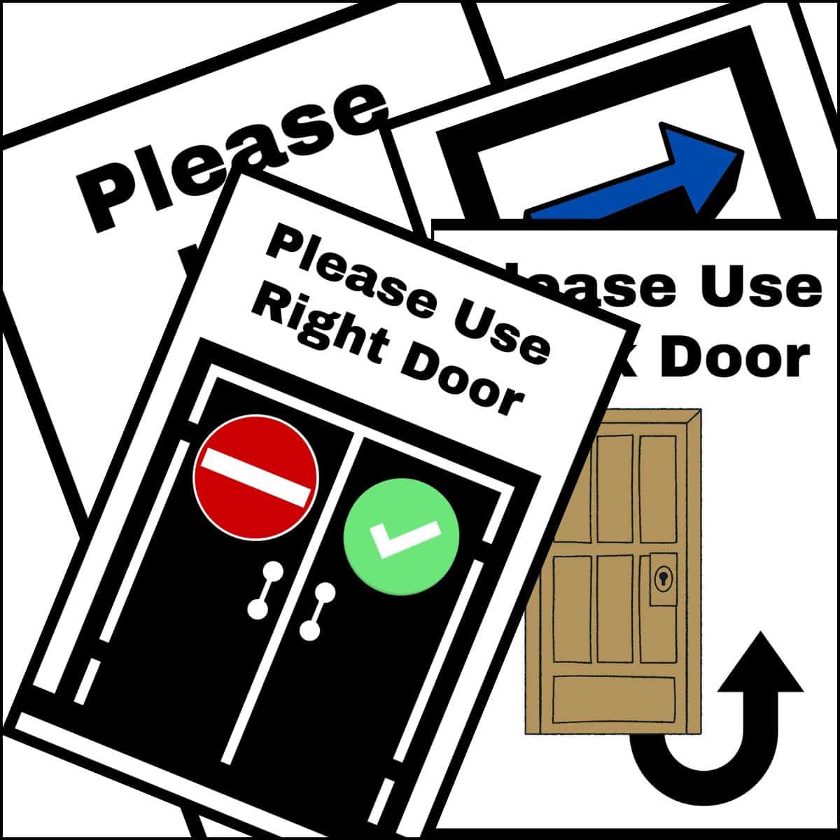 Please Use Other Door Printable Sign (15 Free Templates) | The Pink ...