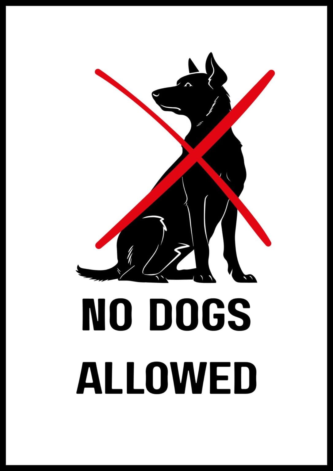 Printable No Dogs Allowed Sign (Free Designs) | The Pink Craft Box