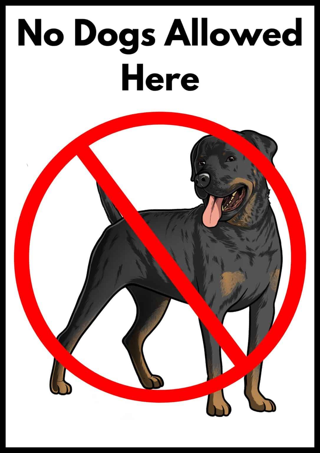 Printable No Dogs Allowed Sign (Free Designs) | The Pink Craft Box