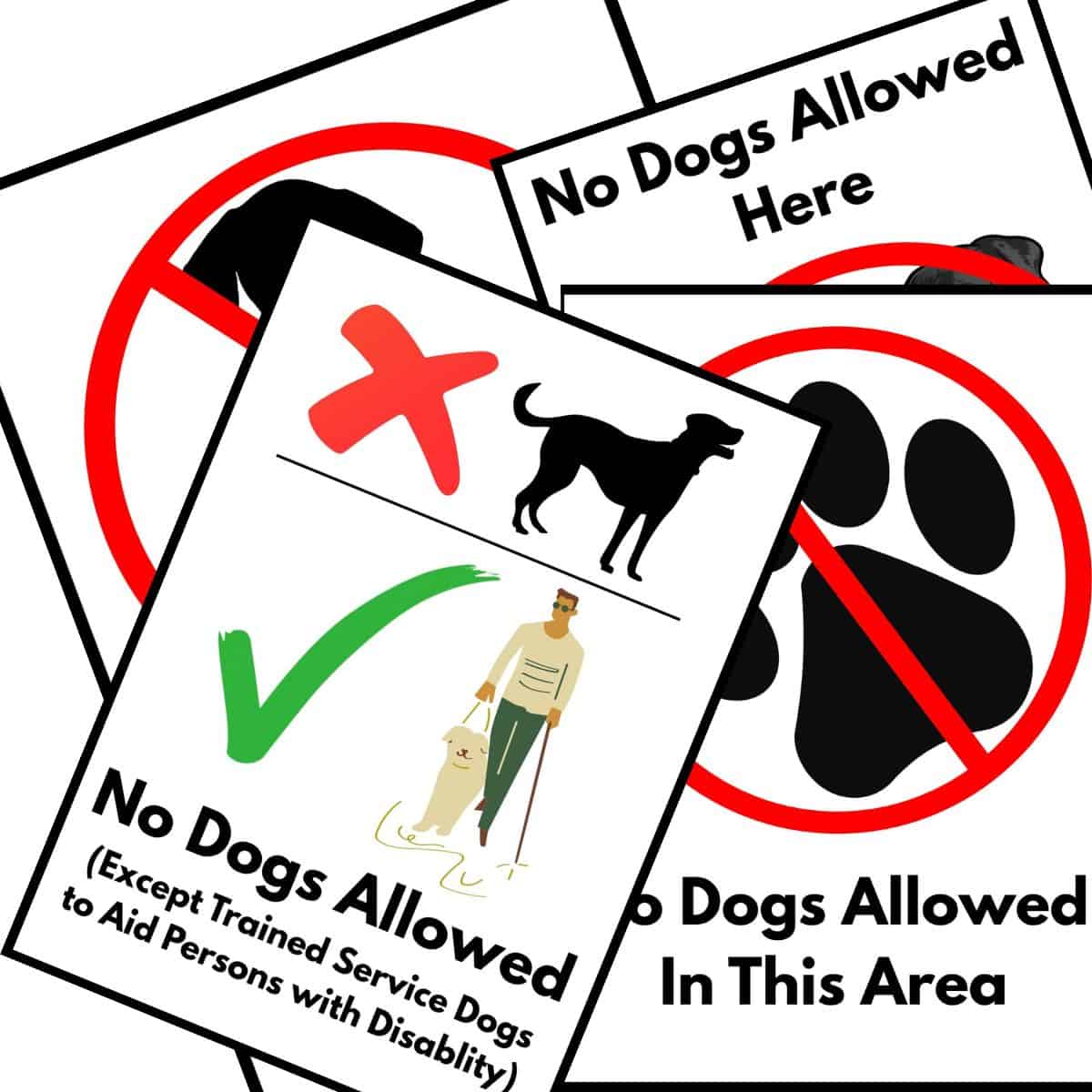 Printable No Dogs Allowed Sign (Free Designs) | The Pink Craft Box