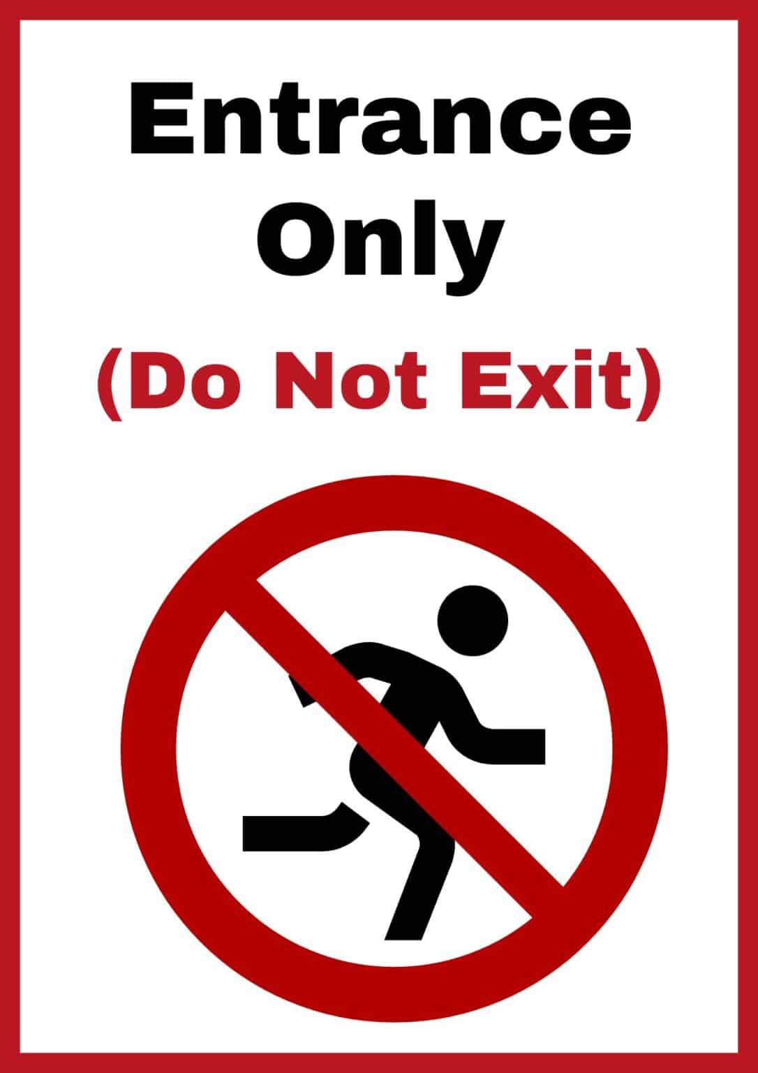 Printable Not An Exit Sign (12 Free Designs) | The Pink Craft Box