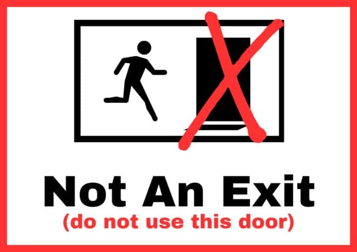 Printable Not An Exit Sign (12 Free Designs) | The Pink Craft Box