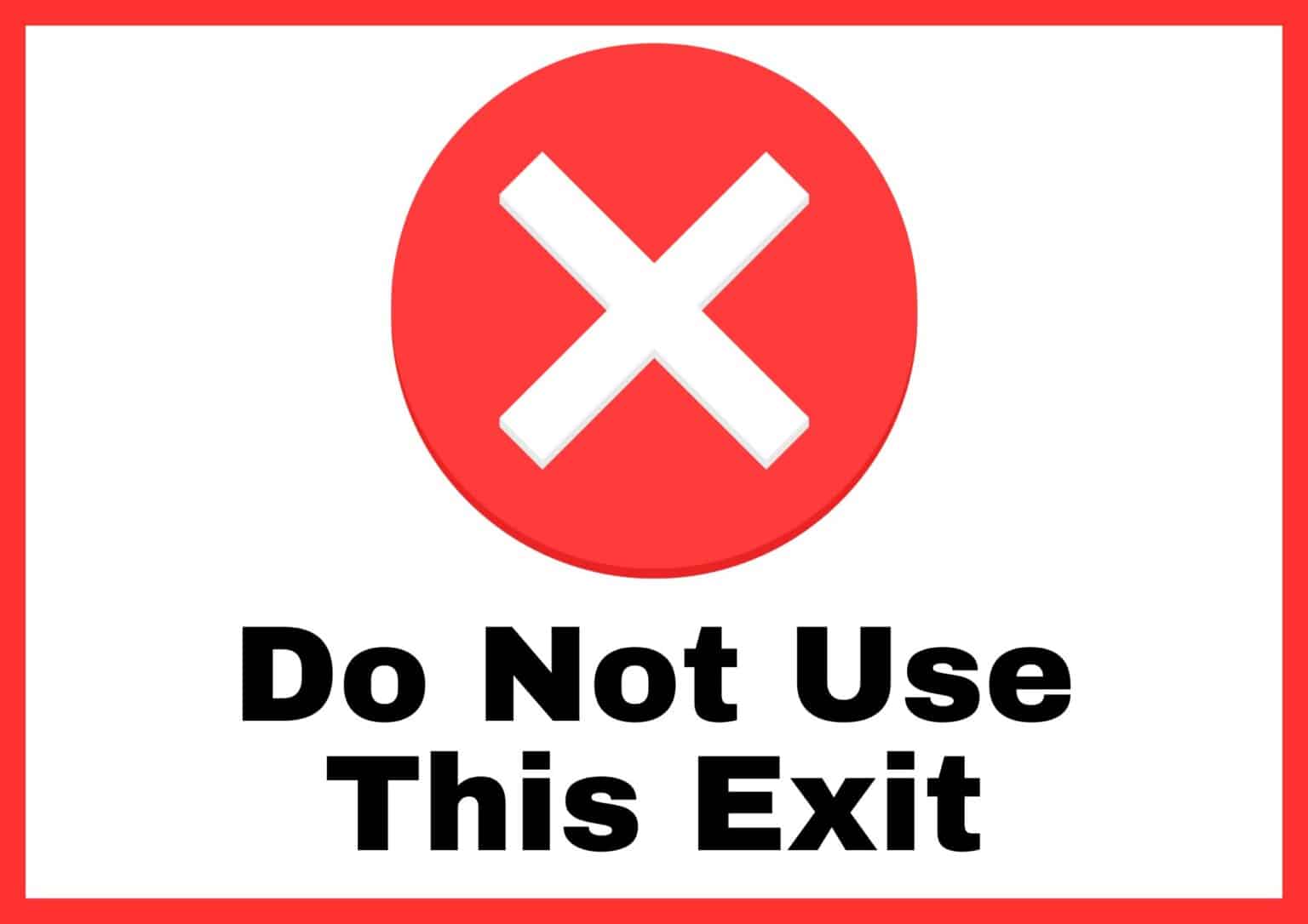 Printable Not An Exit Sign (12 Free Designs) | The Pink Craft Box