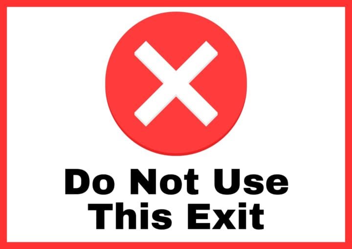Printable Not An Exit Sign (12 Free Designs) | The Pink Craft Box