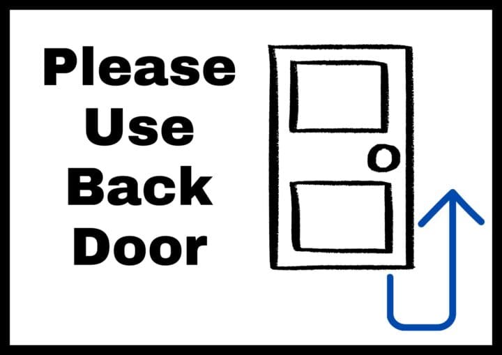 Please Use Other Door Printable Sign (15 Free Templates) | The Pink ...