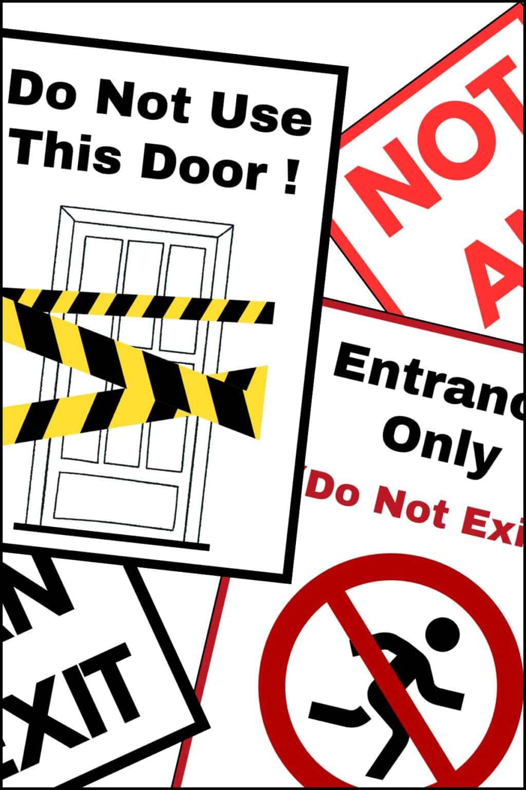 Printable Not An Exit Sign (12 Free Designs) | The Pink Craft Box