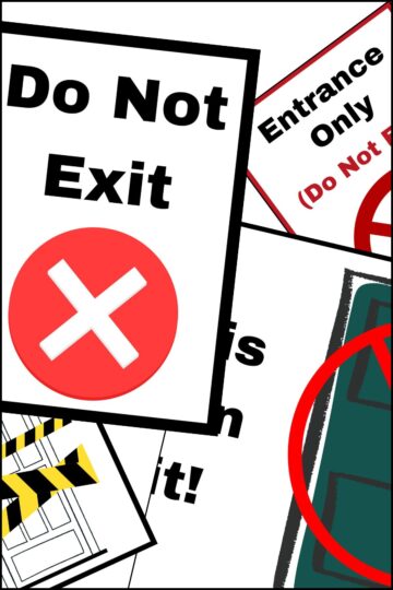 Printable Not An Exit Sign (12 Free Designs) | The Pink Craft Box