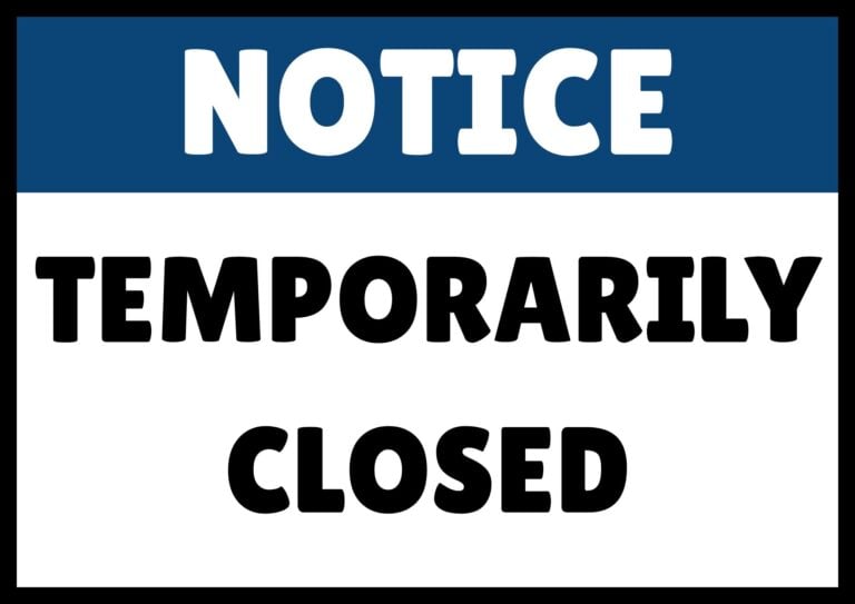 Temporarily Closed Sign Printable (30 Free Templates) | The Pink Craft Box