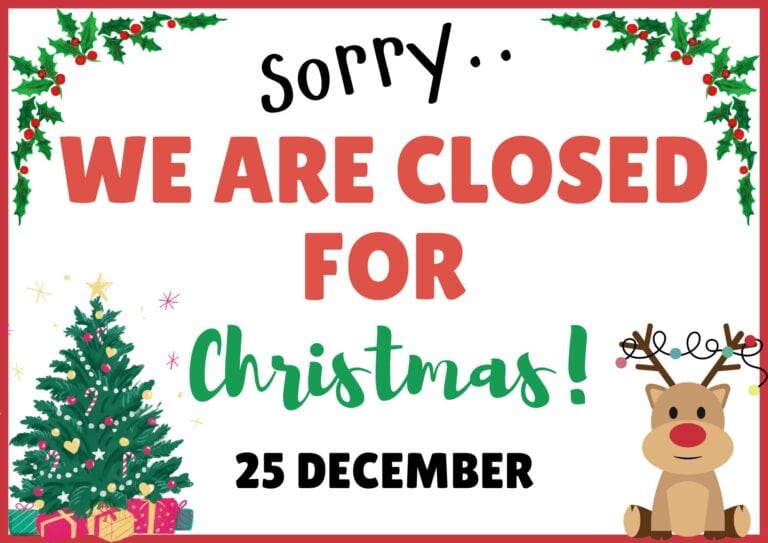 Temporarily Closed Sign Printable (30 Free Templates) | The Pink Craft Box