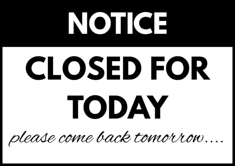 Temporarily Closed Sign Printable (30 Free Templates) | The Pink Craft Box