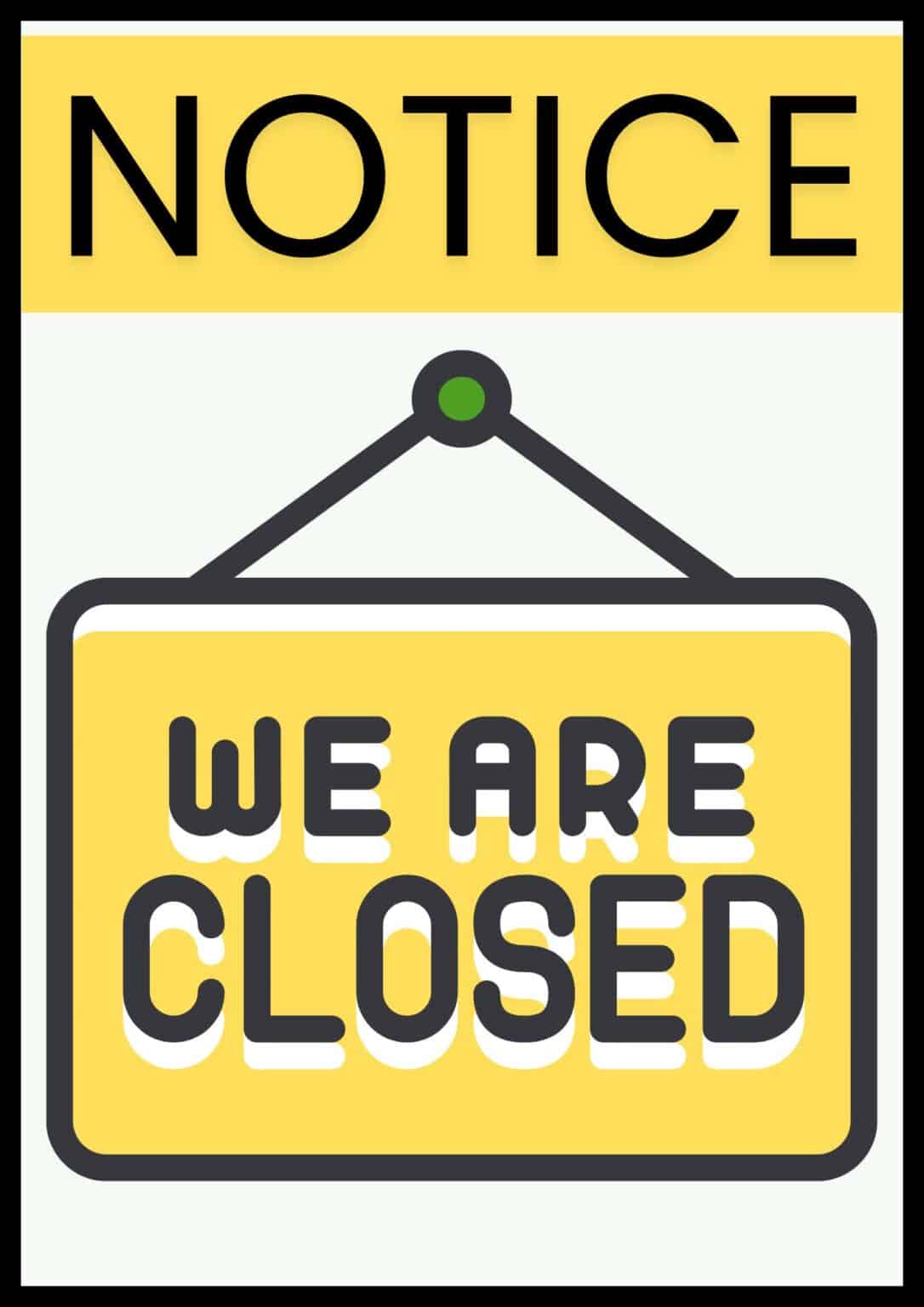 Temporarily Closed Sign Printable (30 Free Templates) | The Pink Craft Box