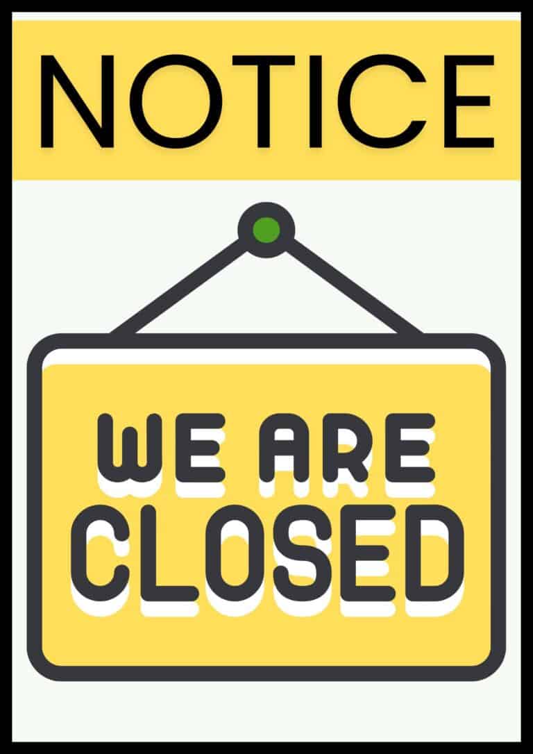 Temporarily Closed Sign Printable (30 Free Templates) | The Pink Craft Box