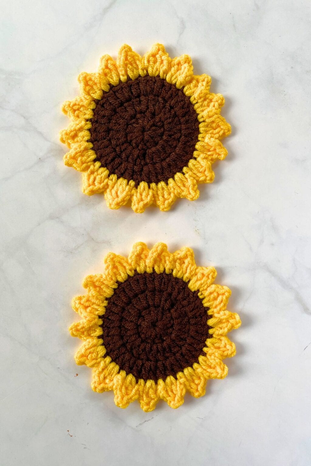 Sunflower Coasters Crochet Pattern | The Pink Craft Box