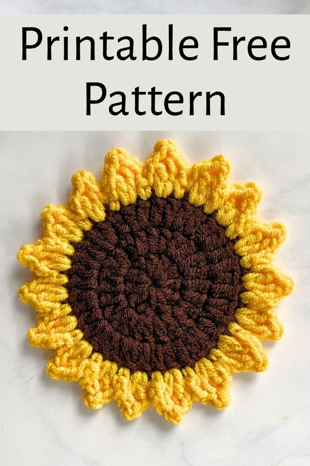 Sunflower Coasters Crochet Pattern | The Pink Craft Box
