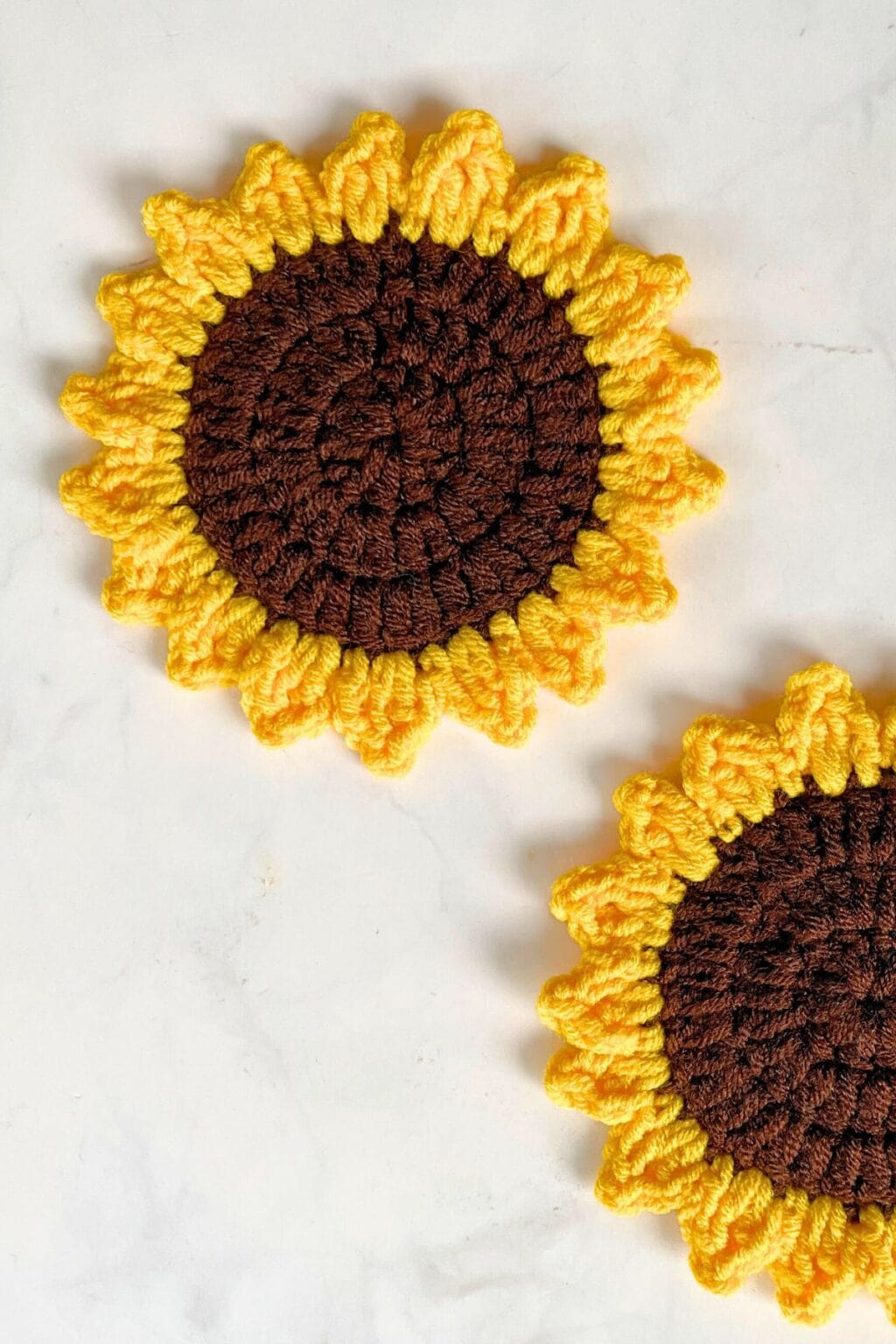 Sunflower Coasters Crochet Pattern | The Pink Craft Box