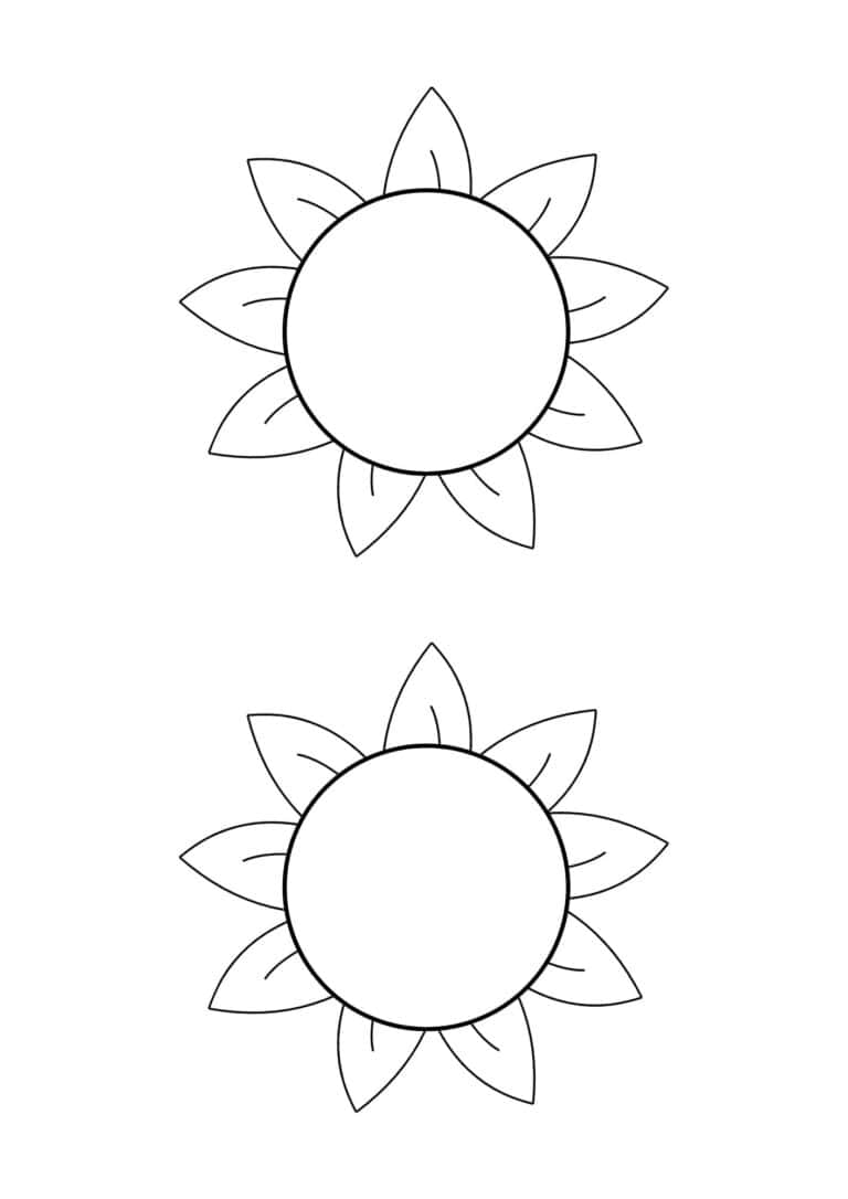 Sunflower Template Printable (8 Free Designs) | The Pink Craft Box