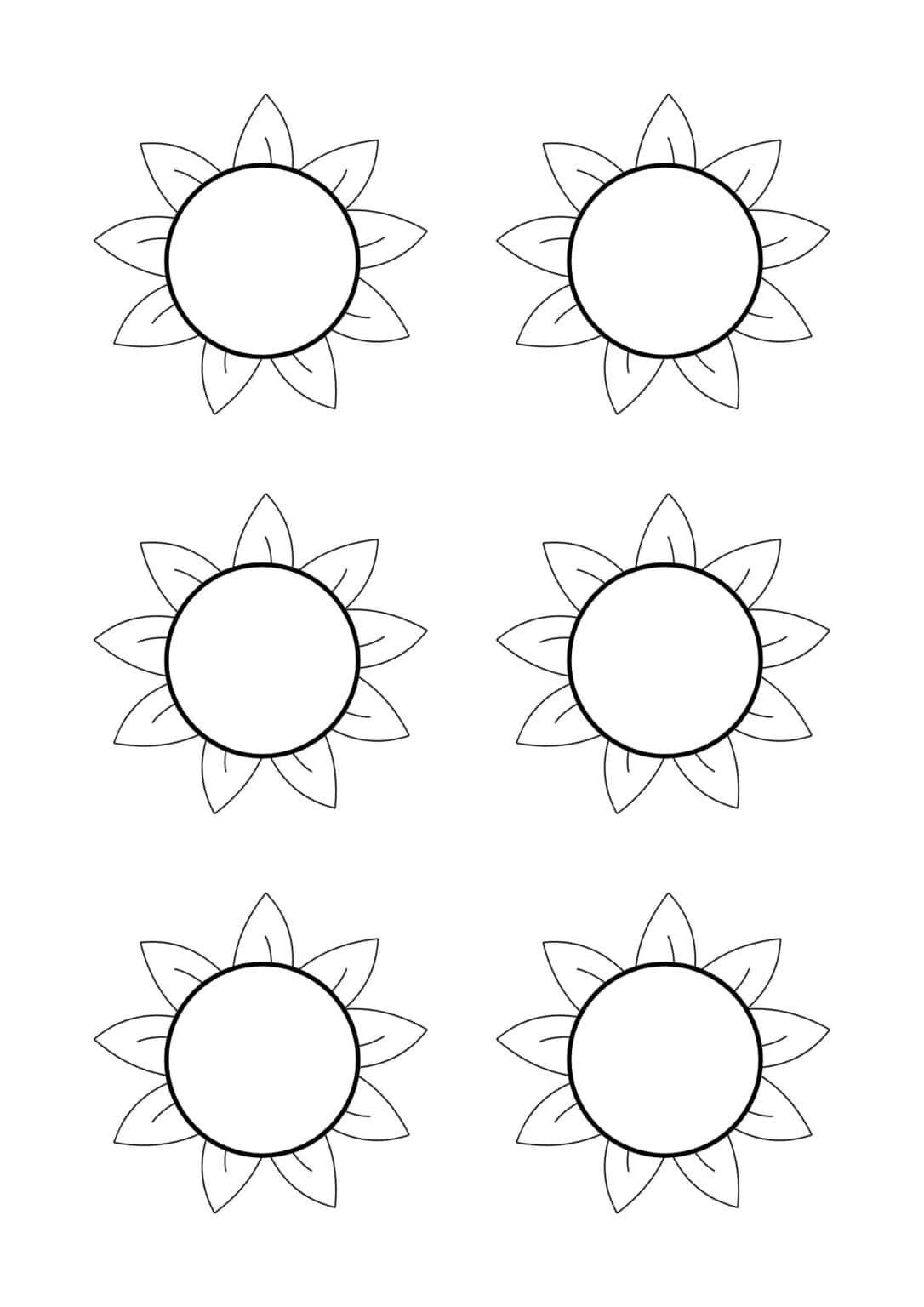 Sunflower Template Printable (8 Free Designs) | The Pink Craft Box