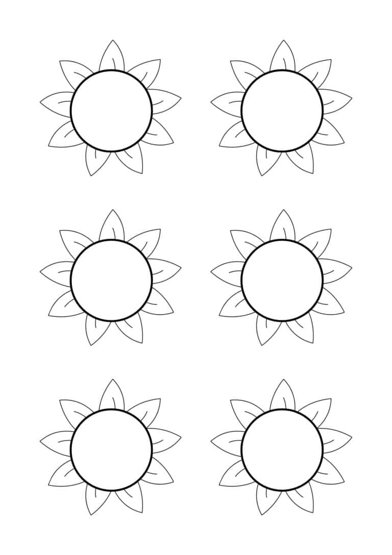Sunflower Template Printable (8 Free Designs) | The Pink Craft Box