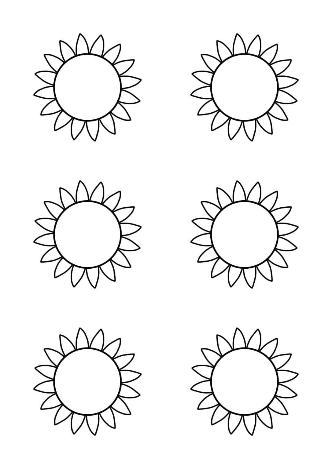 Sunflower Template Printable (8 Free Designs) | The Pink Craft Box