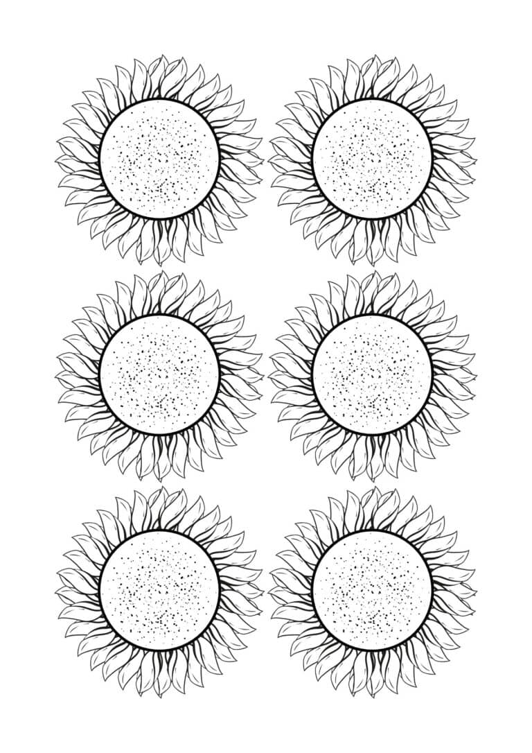 Sunflower Template Printable (8 Free Designs) | The Pink Craft Box