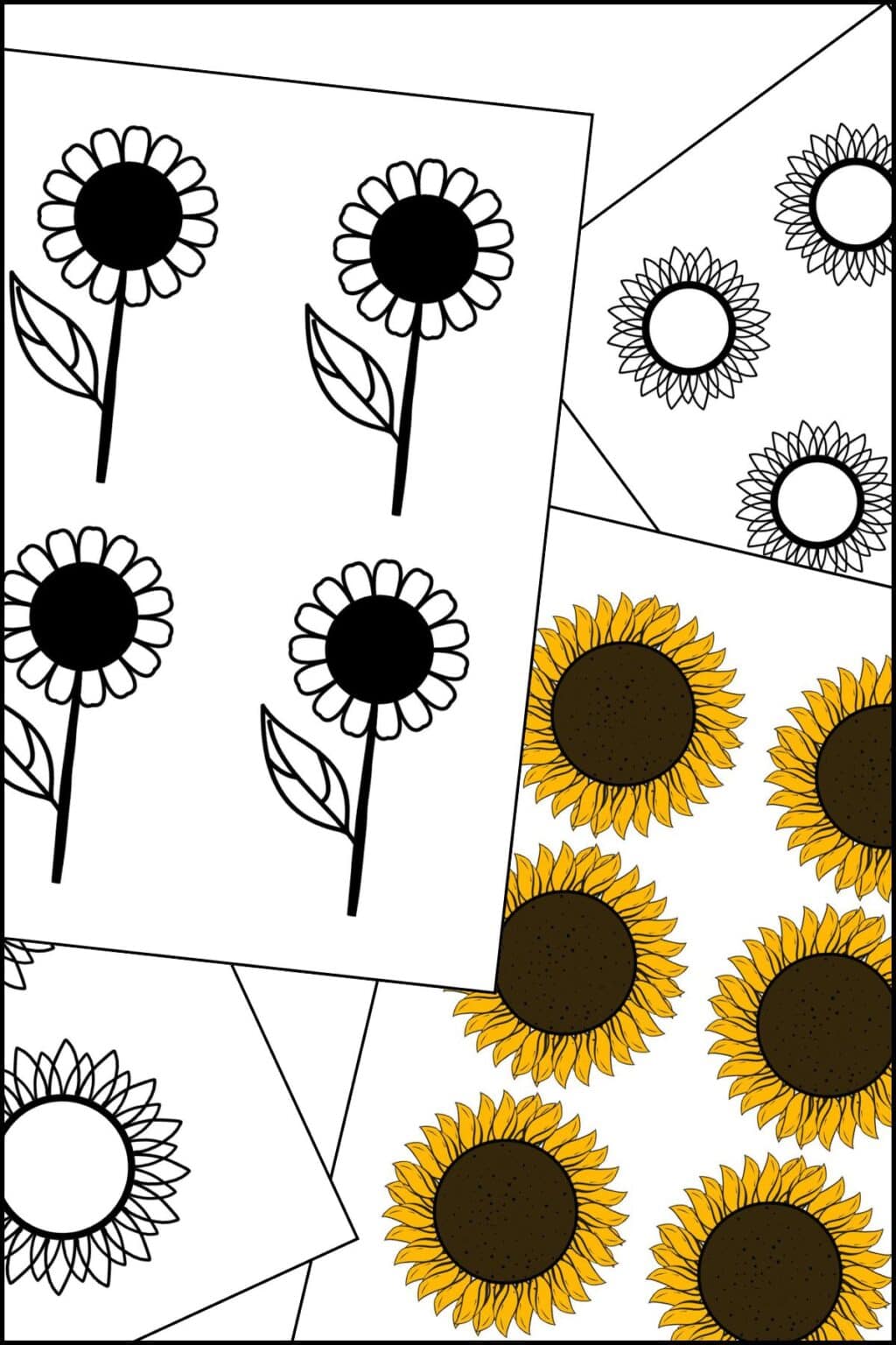 Sunflower Template Printable (8 Free Designs) | The Pink Craft Box