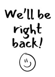 Be Right Back Sign Printable (20 Free Designs) | The Pink Craft Box