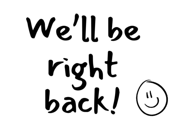 Be Right Back Sign Printable (20 Free Designs) | The Pink Craft Box