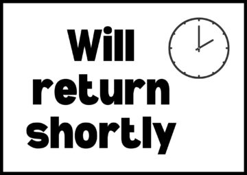 Be Right Back Sign Printable (20 Free Designs) | The Pink Craft Box