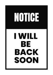 Be Right Back Sign Printable (20 Free Designs) | The Pink Craft Box